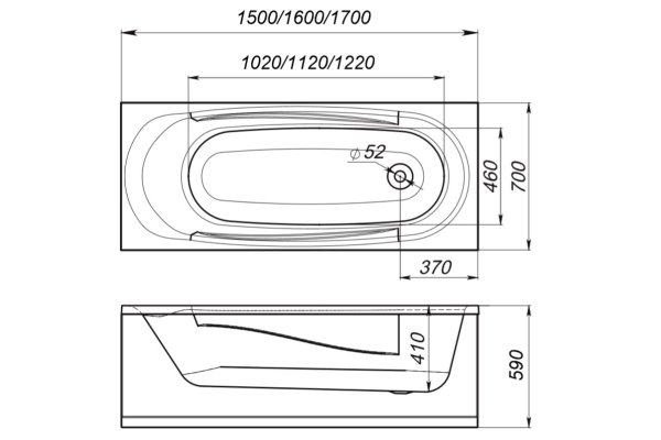 Акриловая ванна Lasko Standard 150х70, белый купить по цене 11 188 ...